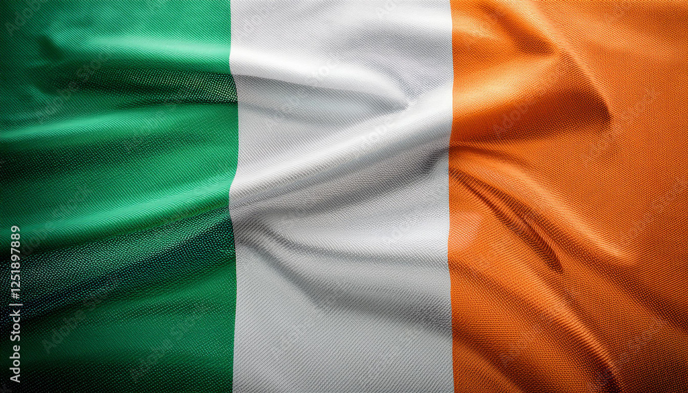 the national flag of ireland with the appropriate authentic colorings ...