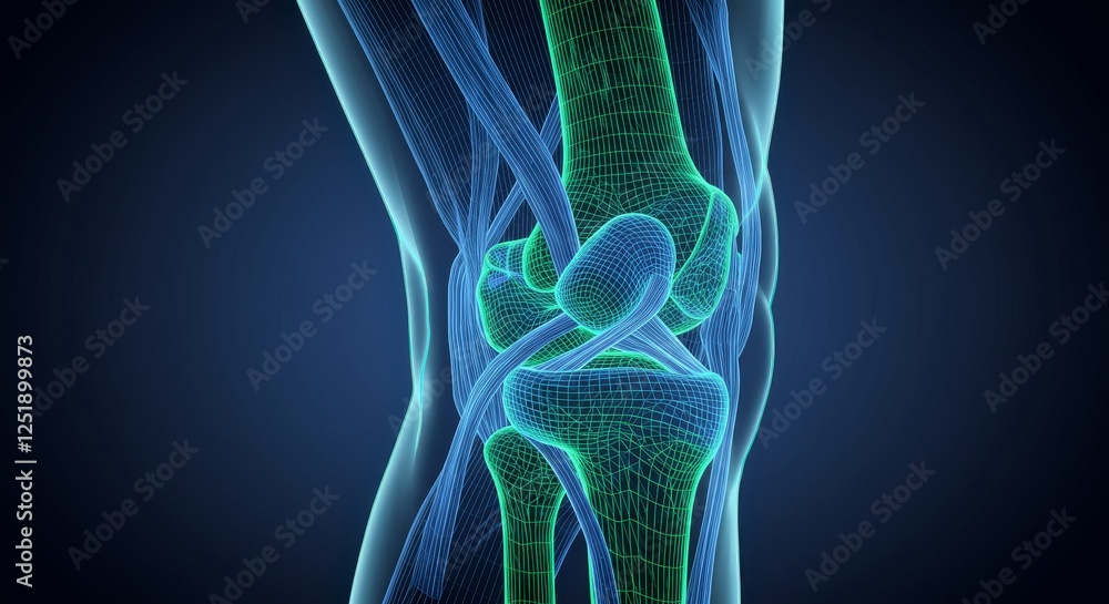 Human Knee Joint Anatomy - Detailed 3D model of a human knee joint ...