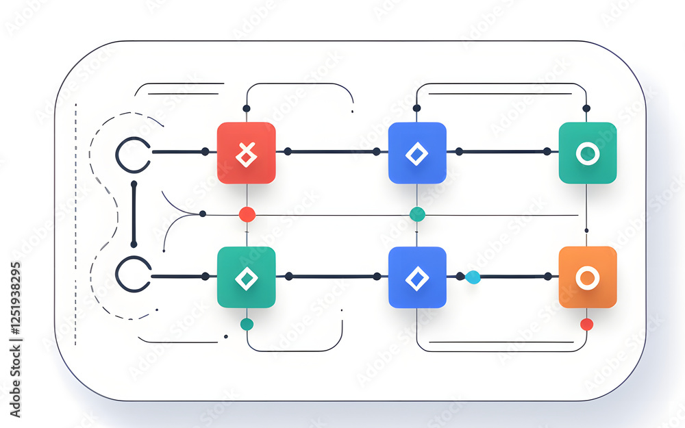 User flow icon showing interaction paths Stock Illustration | Adobe Stock