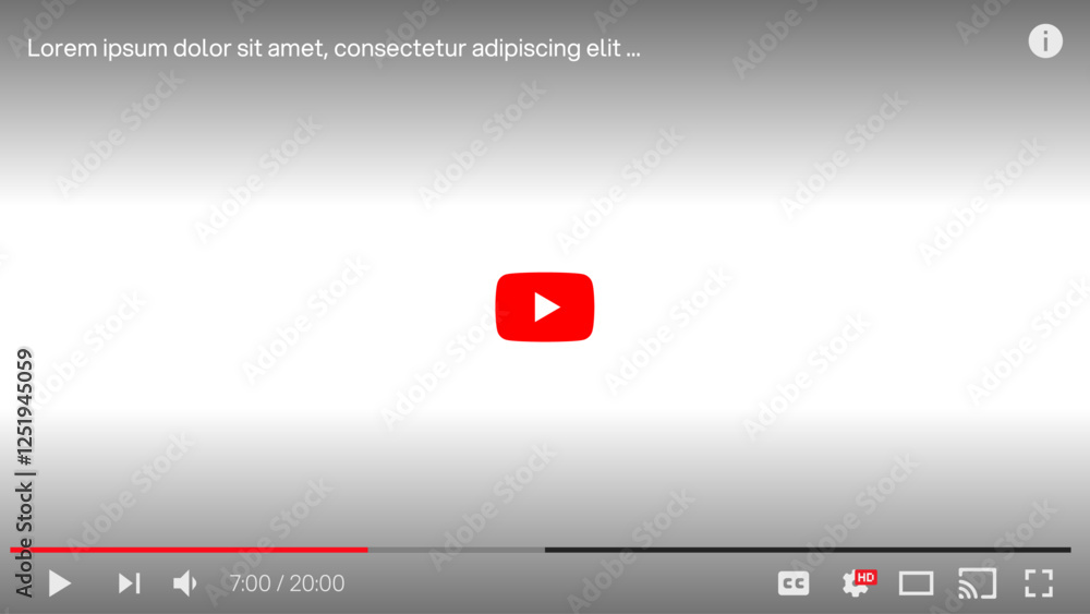 Youtube video frame template vector. Youtube screen frame. Youtube ...