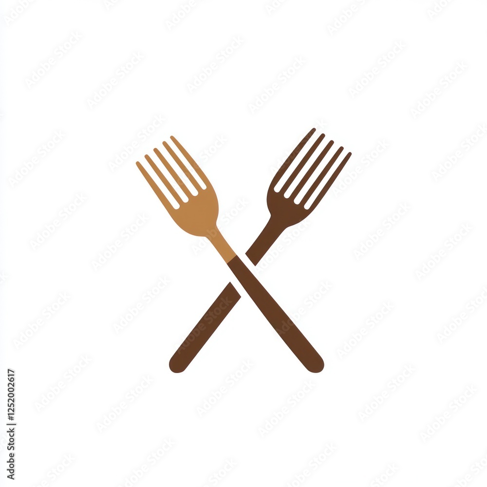 Two crossed forks, simple design, graphic, restaurant, logo potential ...