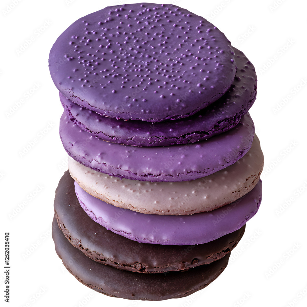 Ombre Cookies Transitioning from Dark to Light Purple Isolated on ...