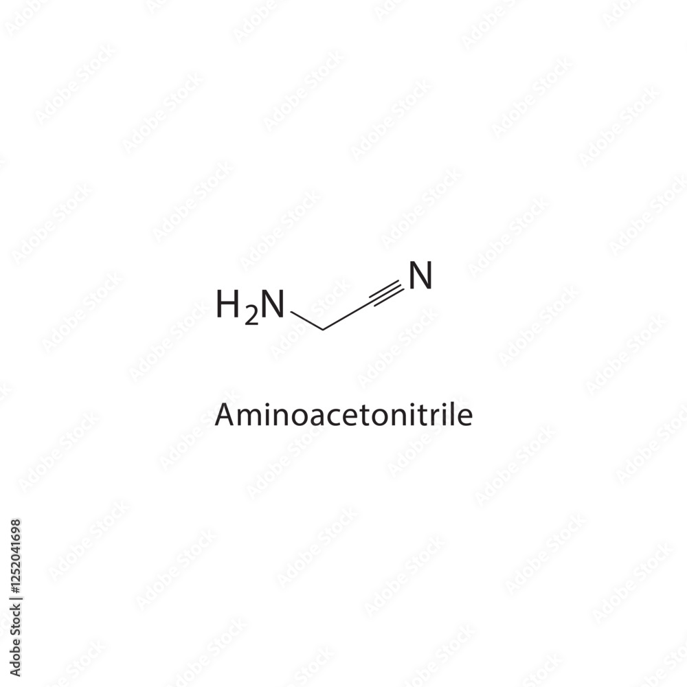 Aminoacetonitrile skeletal structure.Nitrile compound schematic ...