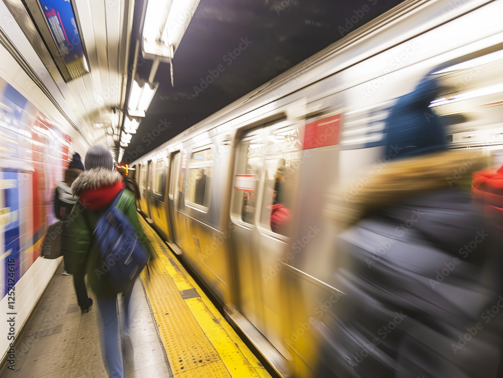 Subway station, light rail commuters travelling to and from work. Stock ...