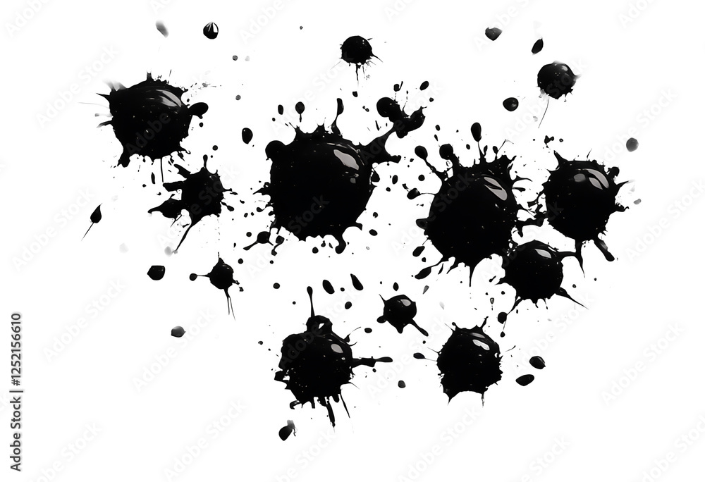 sprayed ink blot stain drip border shape art banner splat paint ...