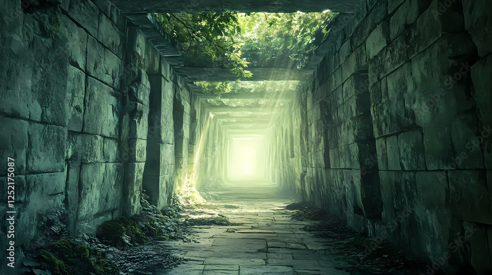 Enchanted stone corridor: digital archive with nature projections and ...