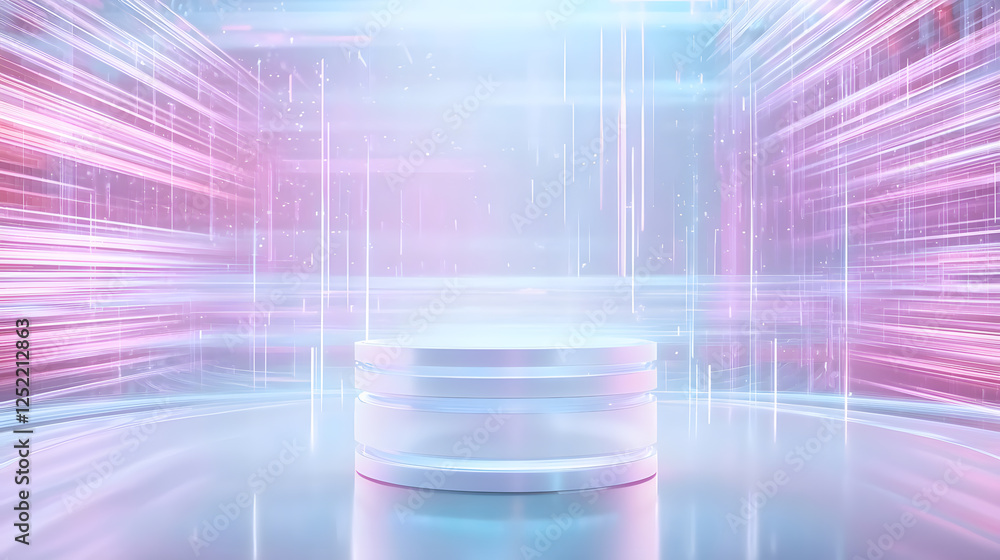 Dynamic light display showcasing futuristic stage design virtual studio 3d animation creative ...