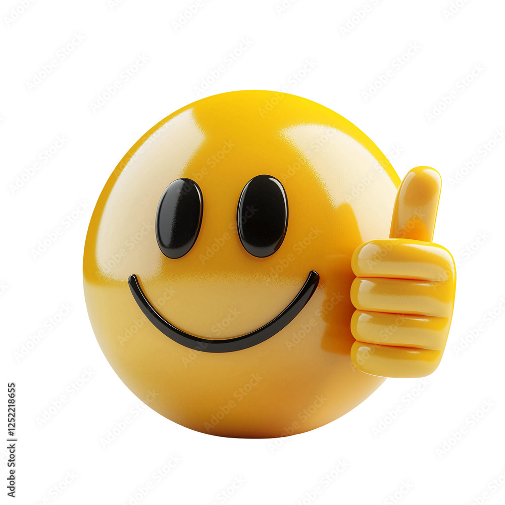Cheerful Yellow Smiley Face with Thumbs Up as a Fun and Playful Icon ...