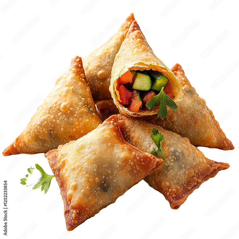 Samosas filled with vegetables and spices, crispy Ramadan snack ...