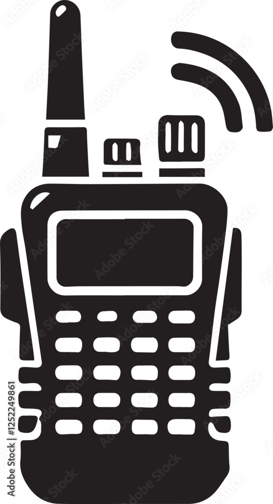 black Walkie Talkie logo vector, Walkie Talkie silhouette vector ...