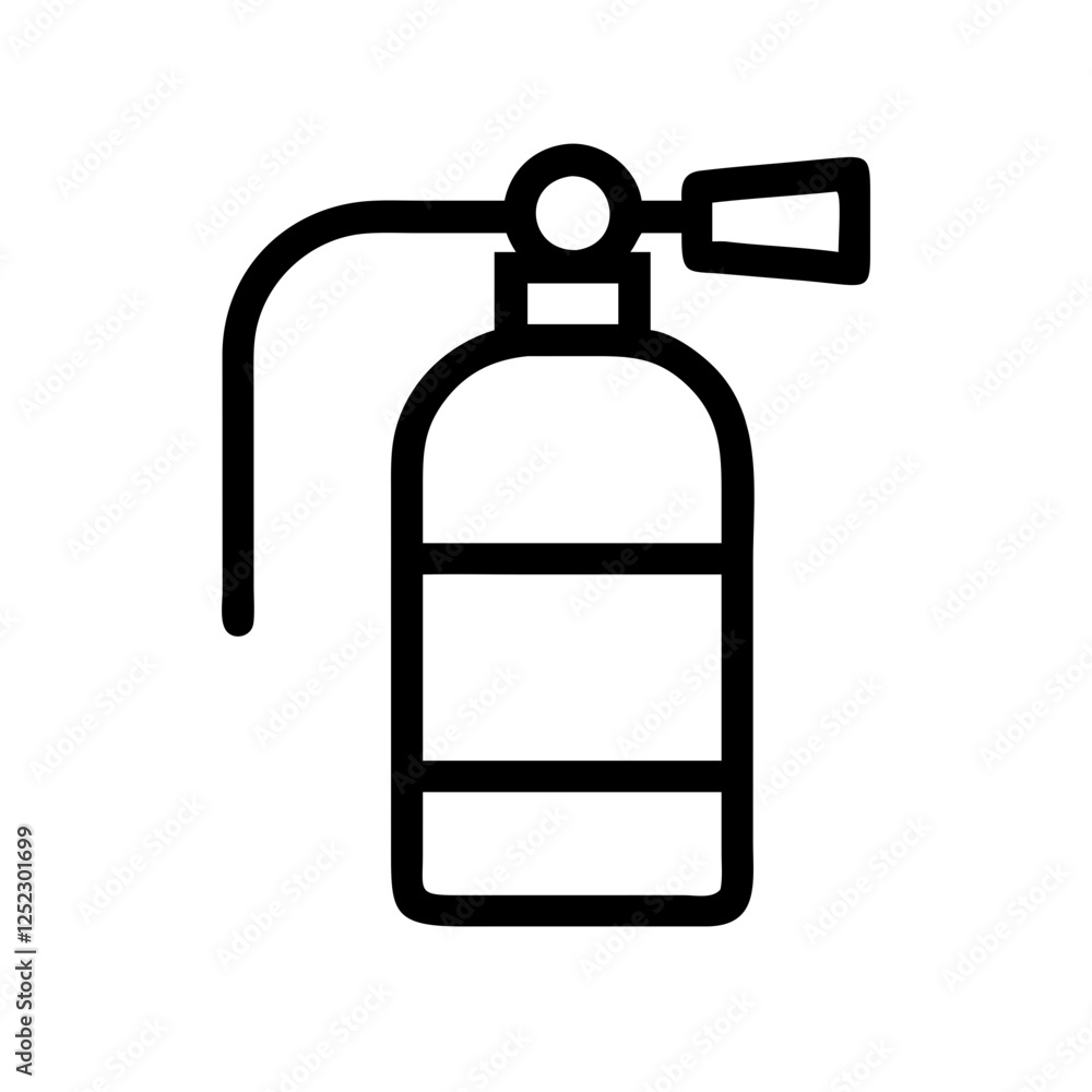 Simple line art icon of a fire extinguisher. Vector illustration, clean ...