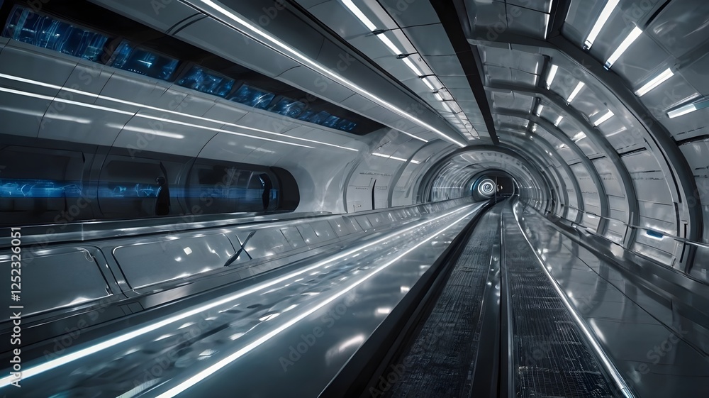 Futuristic underground transportation system with AI-driven maglev ...