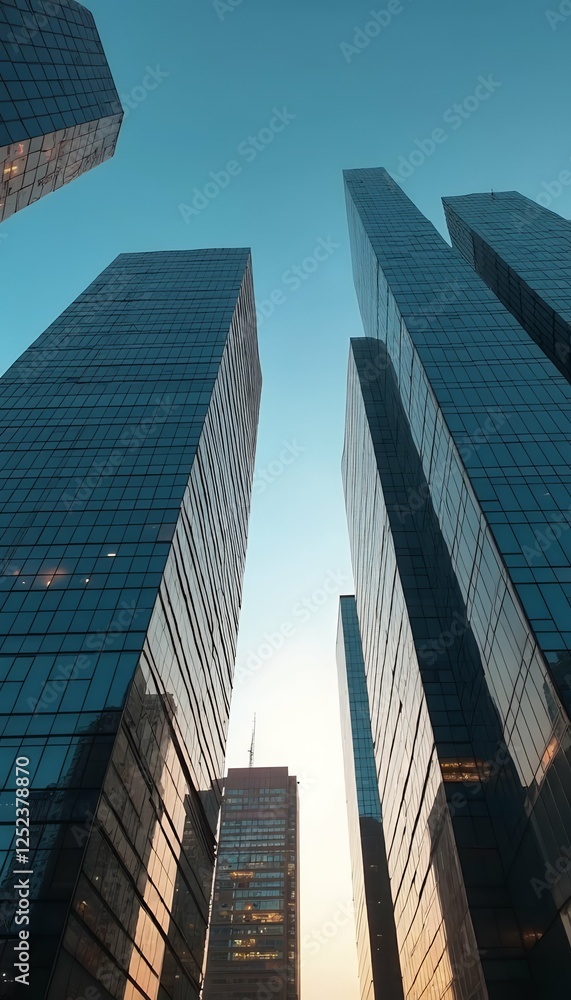 office typical contemporary concepts economic financial towers glass ...