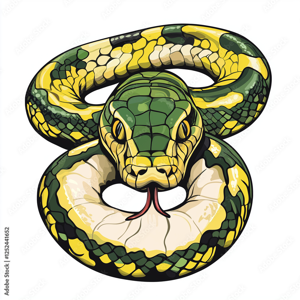 A snake shedding its skin, showing the transition from the old skin to ...