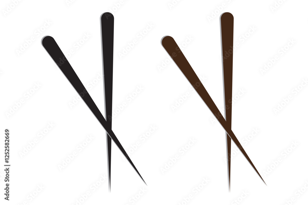 Chopsticks icons set. Chop stick vector isolated on black and white ...