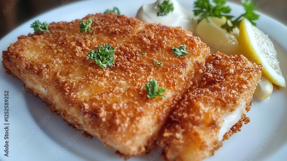 Southern fried fish with toast buttermilk breaded cod or catfish Stock ...