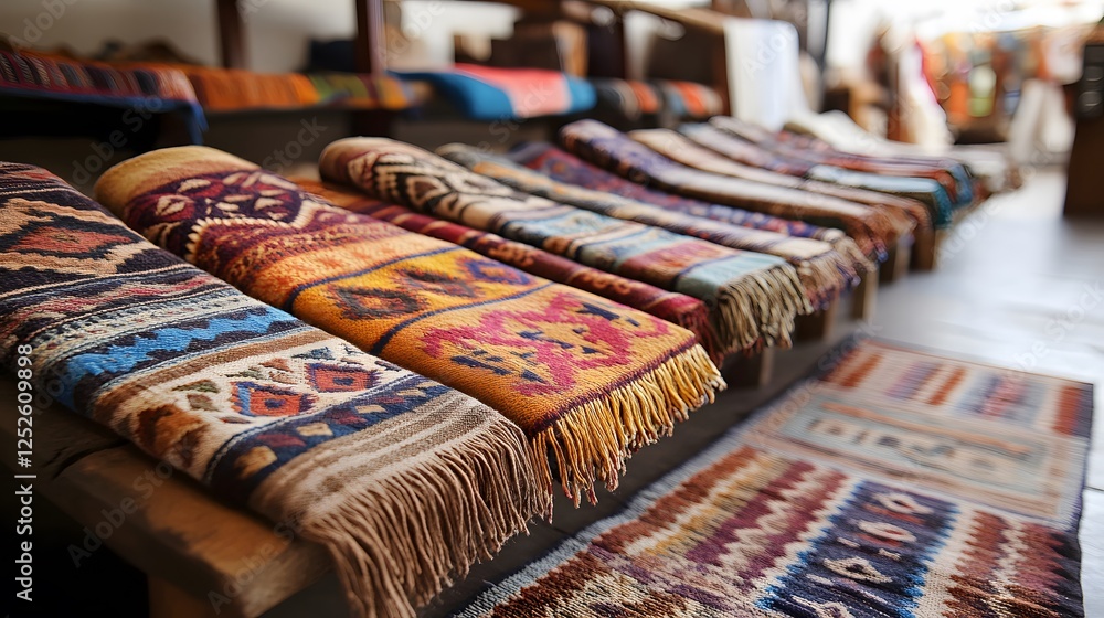 Traditional colombian mochila weaving showcase artisan market textile ...