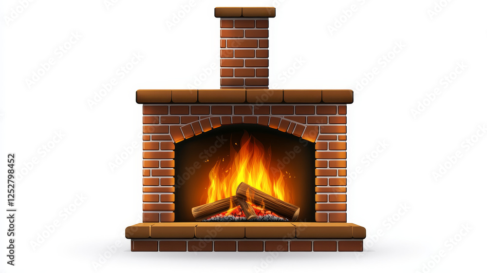 Realistic fireplace with fire isolated on transparent background ...