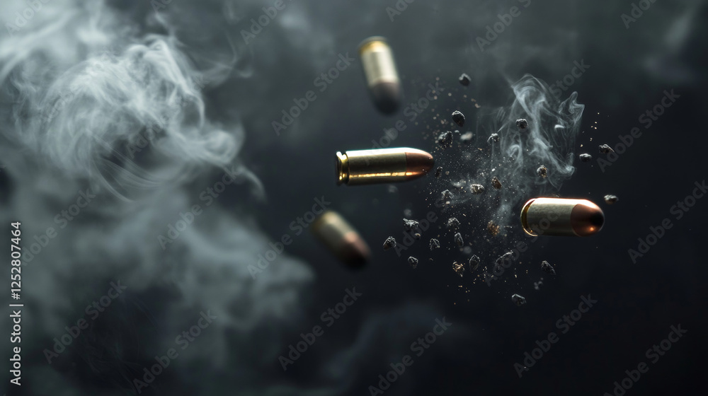 Bullet after shot with fire and smoke trail - realistic vector ...