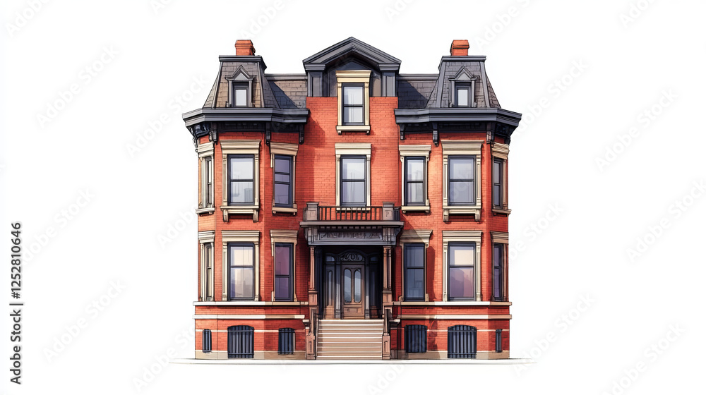 Urban retro colonial style building cartoon vector illustration. Old ...