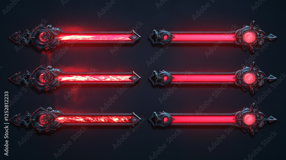 Ilustración de Stock Progress bar loading steps with flourish decorated ...