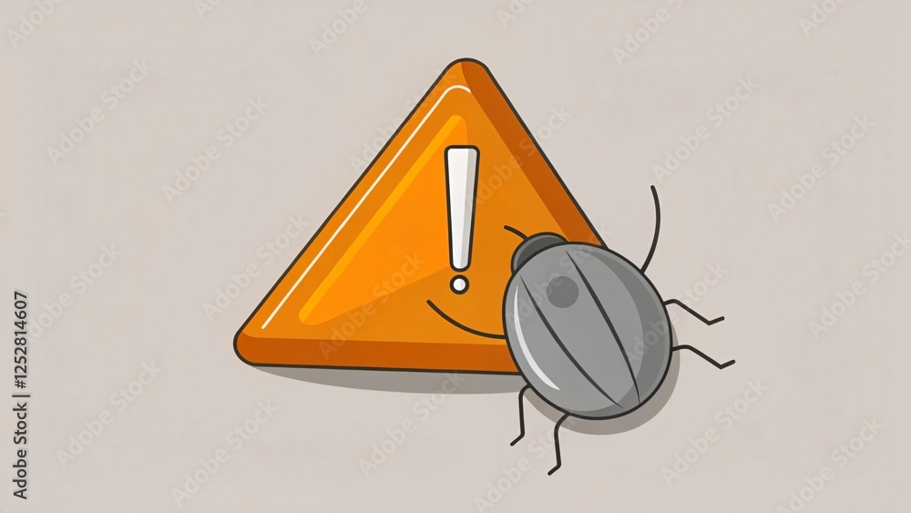 Warning sign featuring insect digital illustration alert environment ...