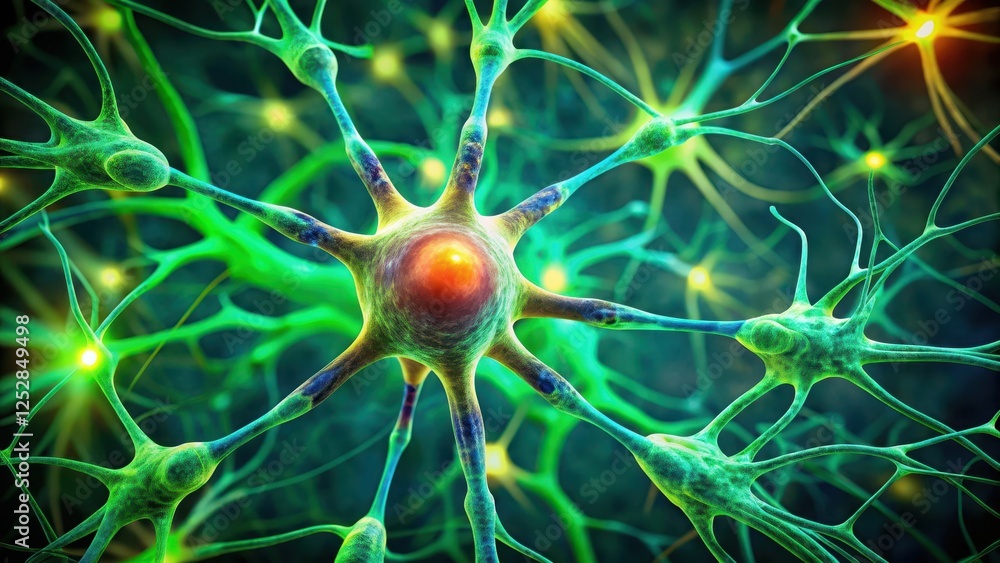 Ilustración de Stock Motor neuron synapsing with muscle fiber ...