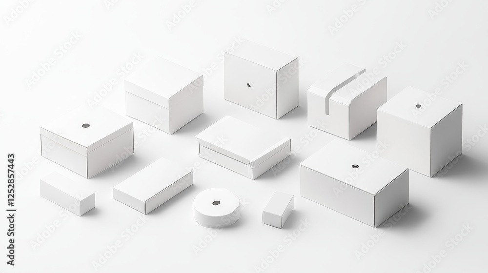 White cardboard open empty box mockup. Realistic vector illustration ...