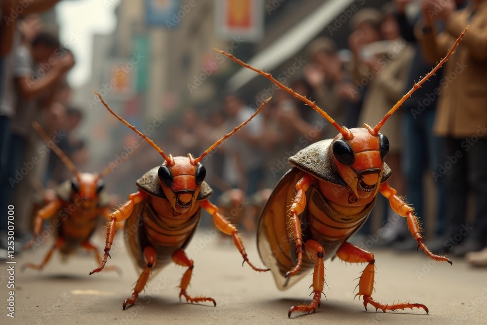 A cockroach race themed around famous movie characters, with each ...