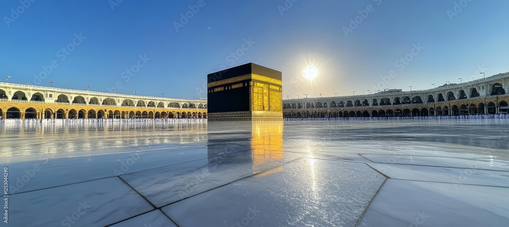 The Kaaba, Mecca s Sacred Shrine, Stands Majestic Under a Radiant Sky A ...
