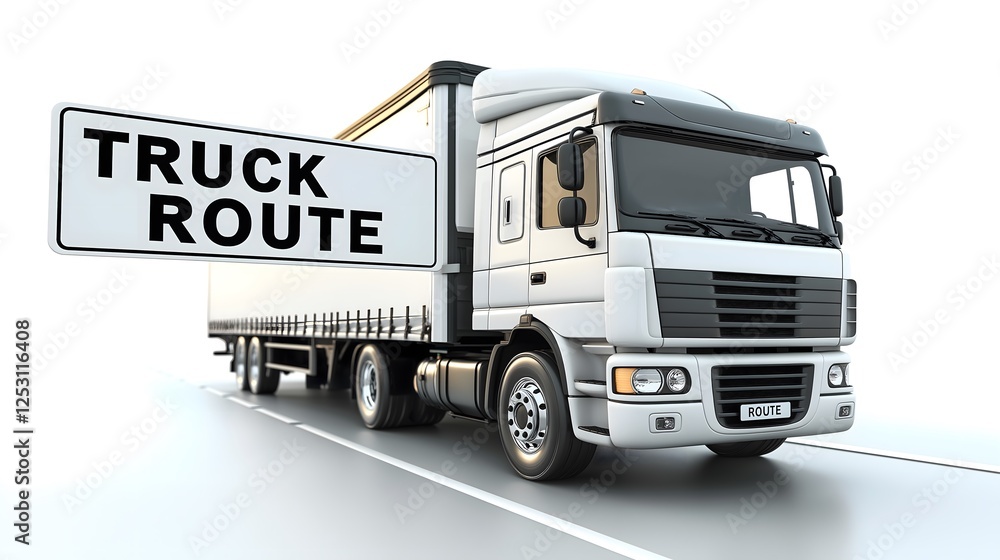 Professional Truck Route Transportation Sign with Modern Delivery ...