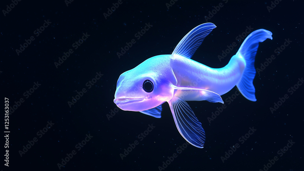 Illuminated Deep-Sea Creature Glows in the Mysterious Darkness of Ocean ...