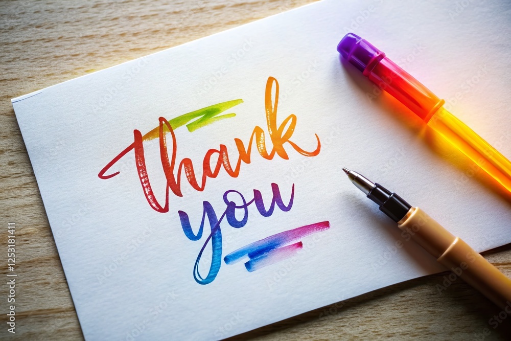 Thank You Note on White Paper Background - Minimalist Design with Copy ...