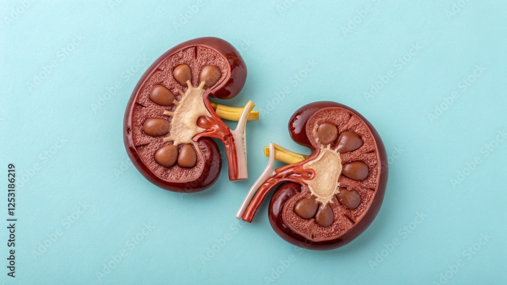 Kidneys on Clean Background with Copy Space, Nephrology, Chronic kidney ...
