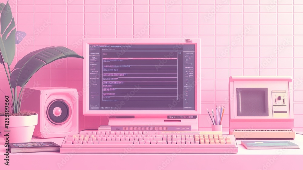 Retro old computer user interface,Pink Y2K computer window page and ...