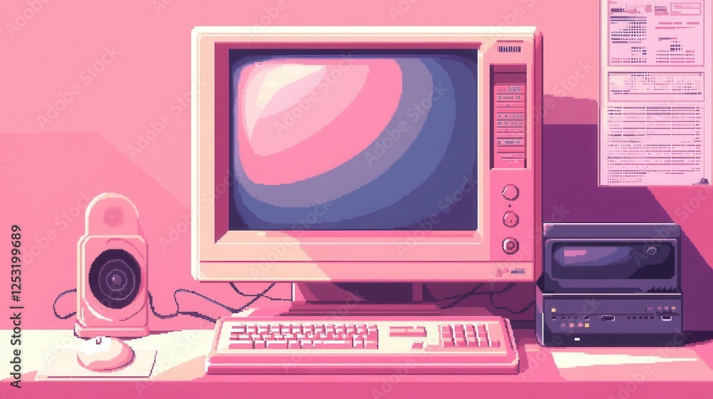 Retro old computer user interface,Pink Y2K computer window page and retro interface of PC ...