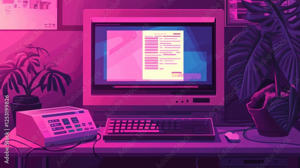 Retro old computer user interface,Pink Y2K computer window page and retro interface of PC ...