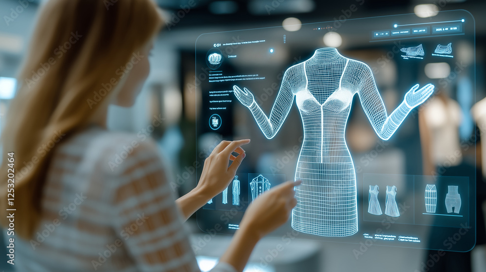 Professional fashion designer uses augmented reality interface ...