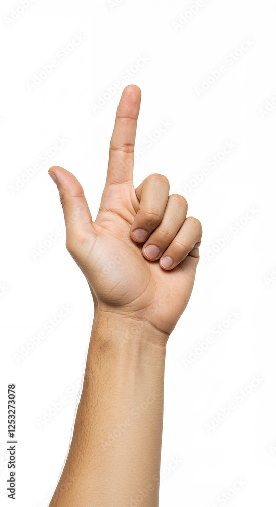 Hand Gestures: Index Finger Pointing Up - High Resolution Stock Photo ...
