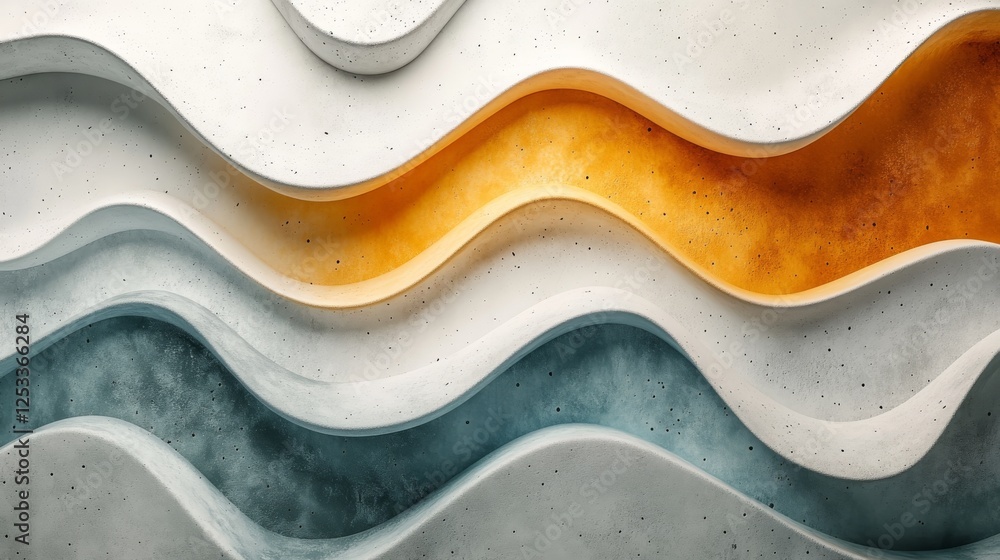 Abstract concrete wave formation with textural color transitions for ...