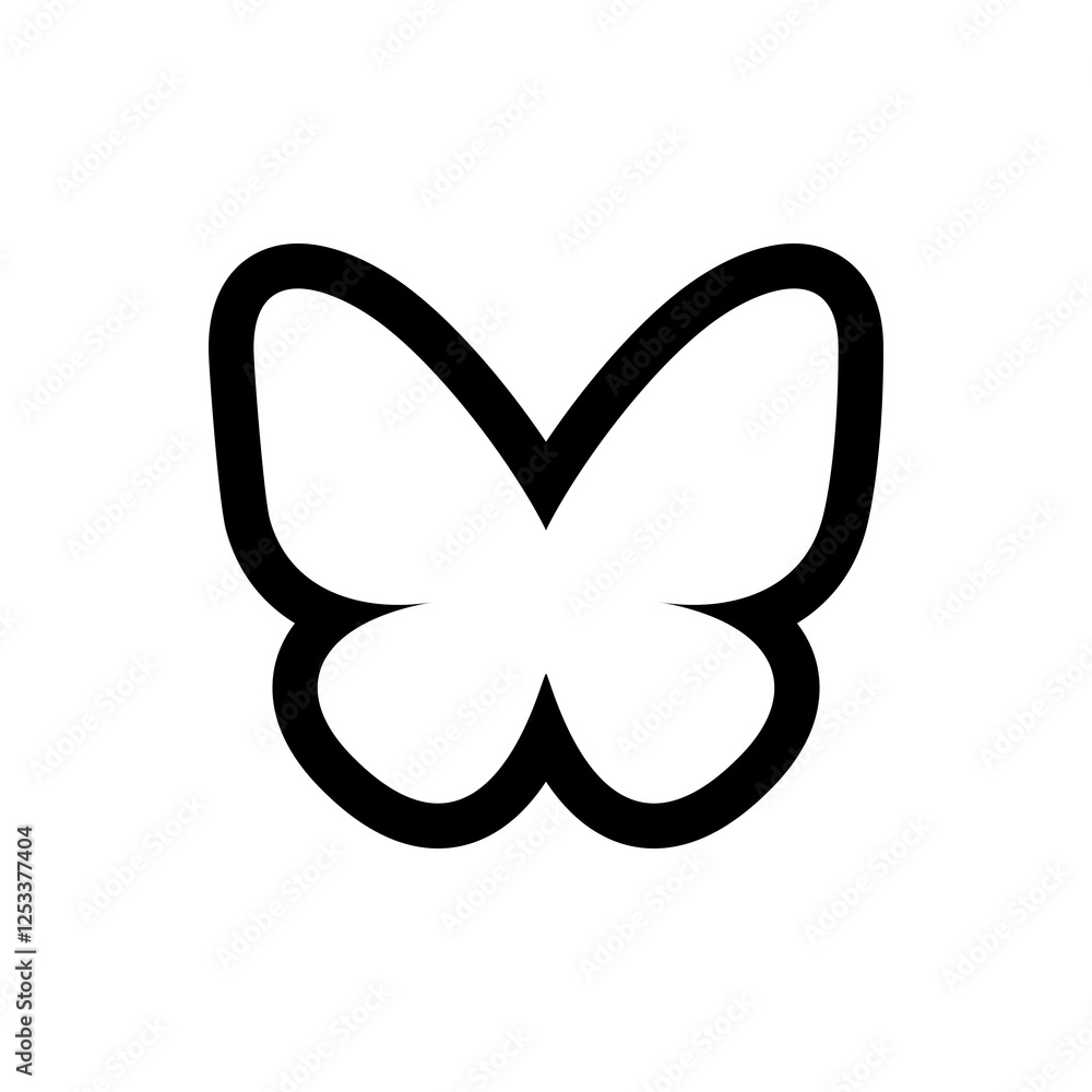 Bluesky Social Media Logo Icon, Black Outline Butterfly App Symbol ...