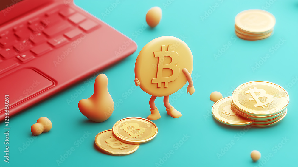 Exploring bitcoin's rise digital currency concept virtual environment 3d animation business ...