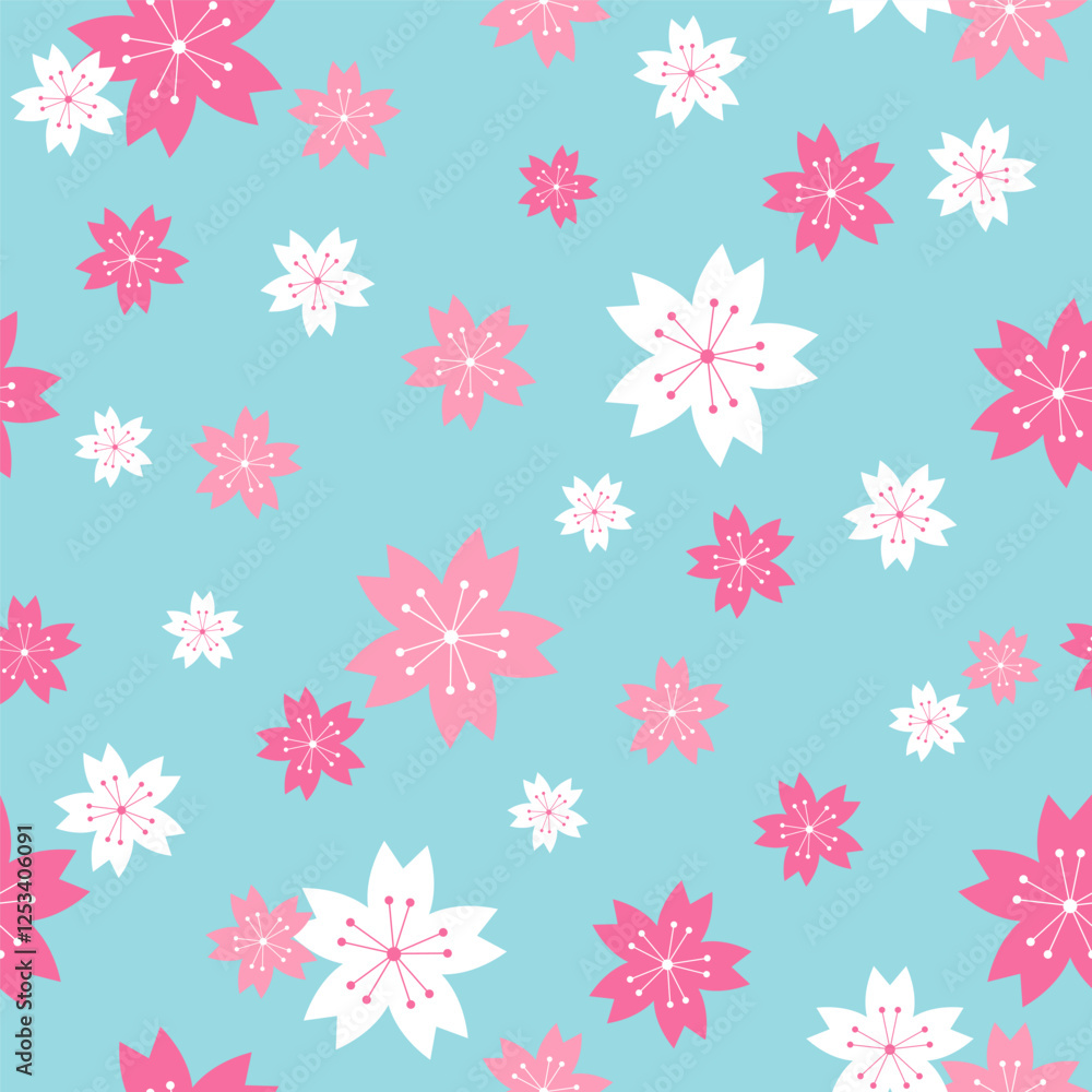 Sakura flower seamless pattern vector illustration. Cherry blossom ...