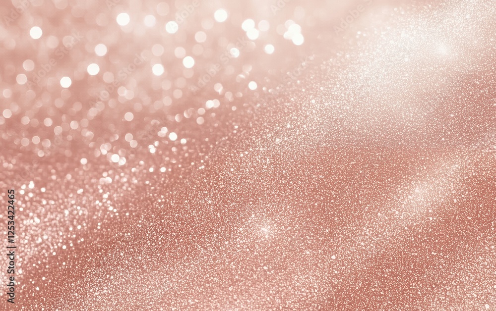 Soft rose gold glitter background with gentle glow and elegant bokeh ...