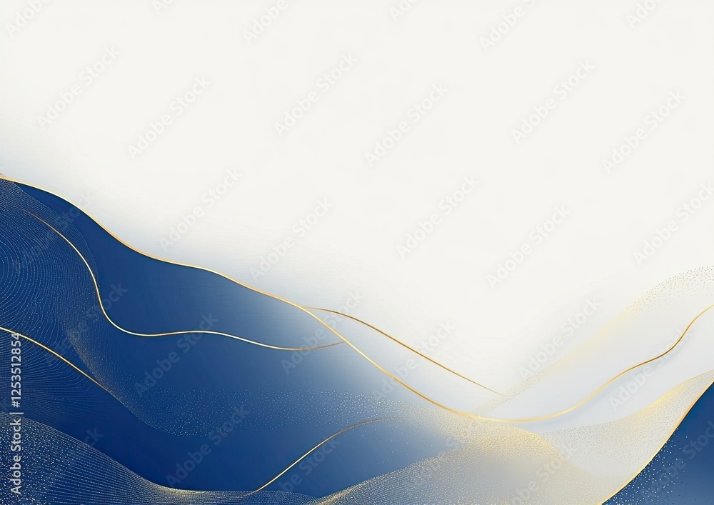 Blue and gold gradient background with white space, vector illustration ...