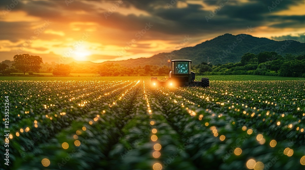 Stock-Illustration „Artificial Intelligence Farming Vehicle Working ...