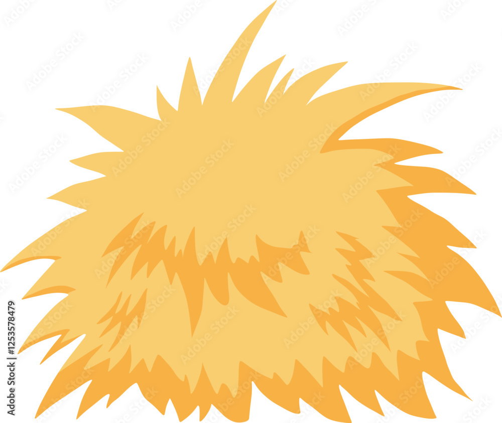 Cartoon agricultural haycock. Bale of hay, rural haystack, rolled stack ...