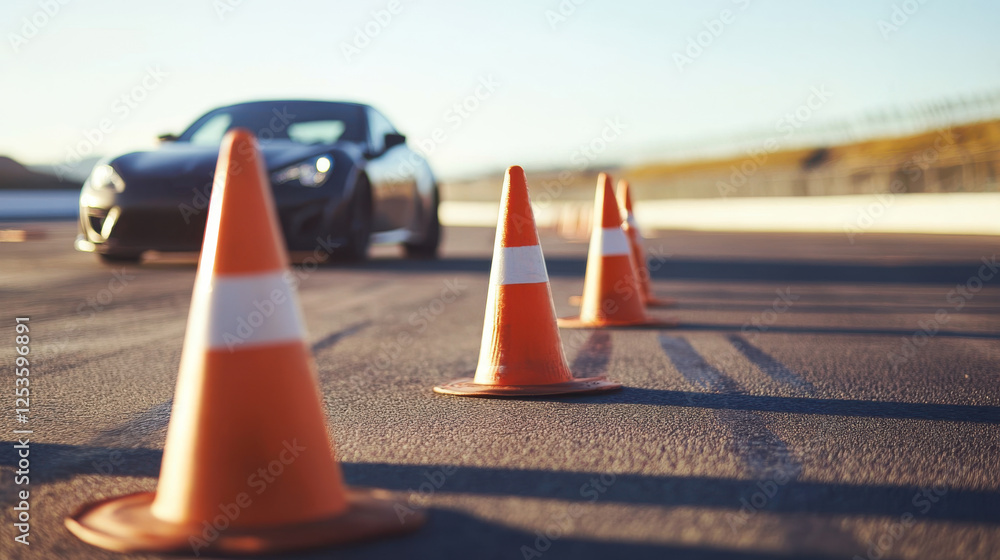 Dynamic driving course setup with traffic cones for safe driver ...