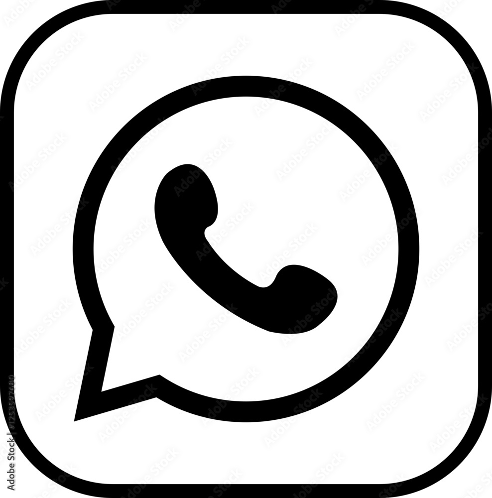 WhatsApp logo icon. Social media and social network icon vector ...