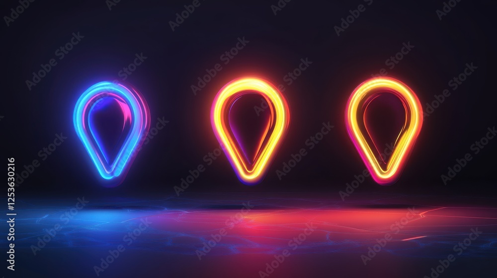 3D Realistic Location map pointer markers vector illustration for ...